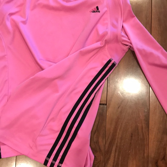 adidas | Tops | Adidas Pink V Neck Long Sleeve Top | Poshmark